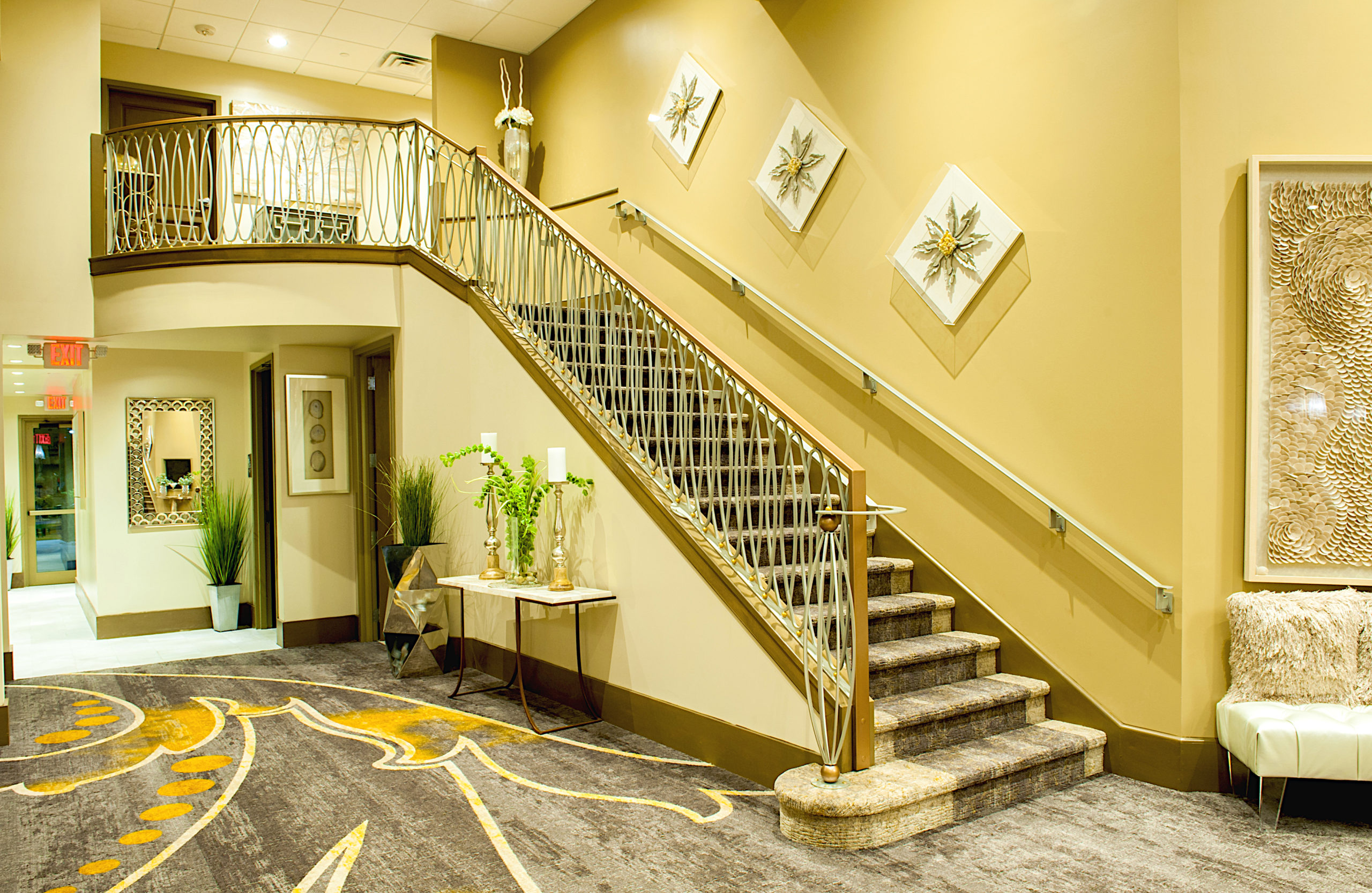 Add a beautiful custom railing to your lobby staircase for that wow ...