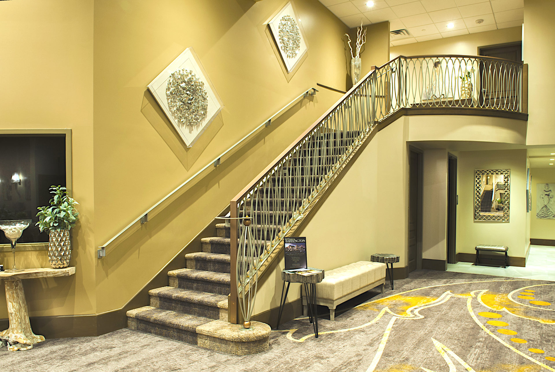 Add a beautiful custom railing to your lobby staircase for that wow ...