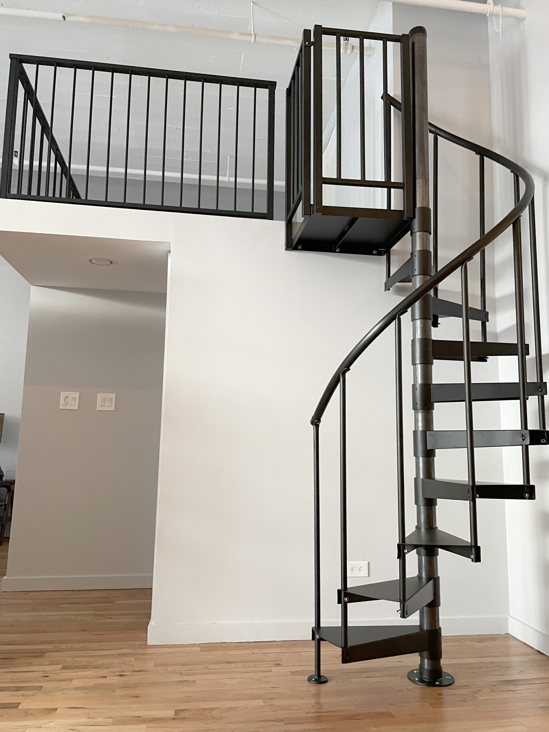 Urban Modern wrought iron stairs powder coated black in Chicago ...