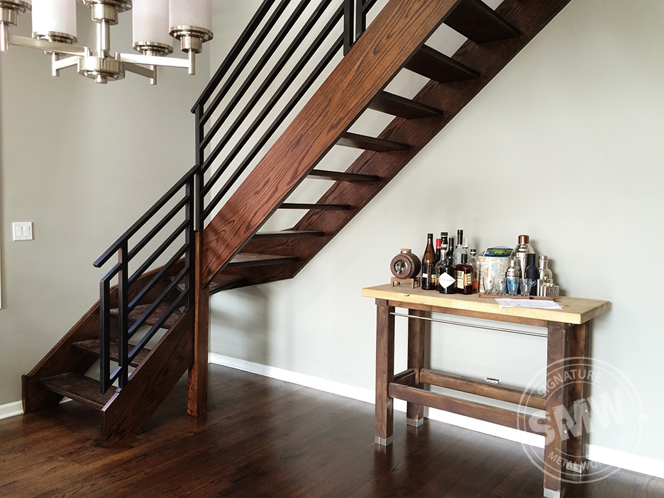Modern Railing in Chicago for Open Stairs | Signature Metal Works