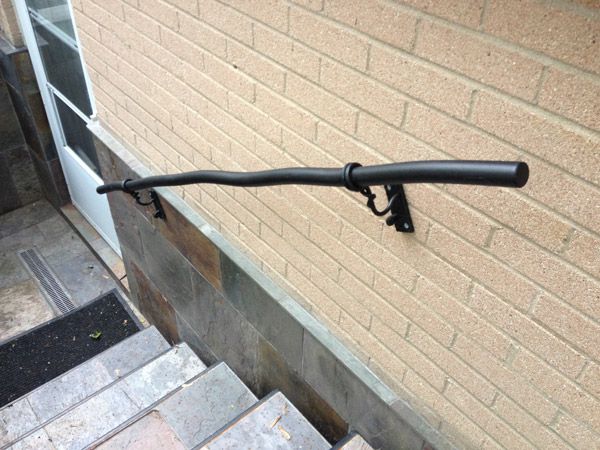 Custom rustic residential wrought iron handrail, stairs and railing ...