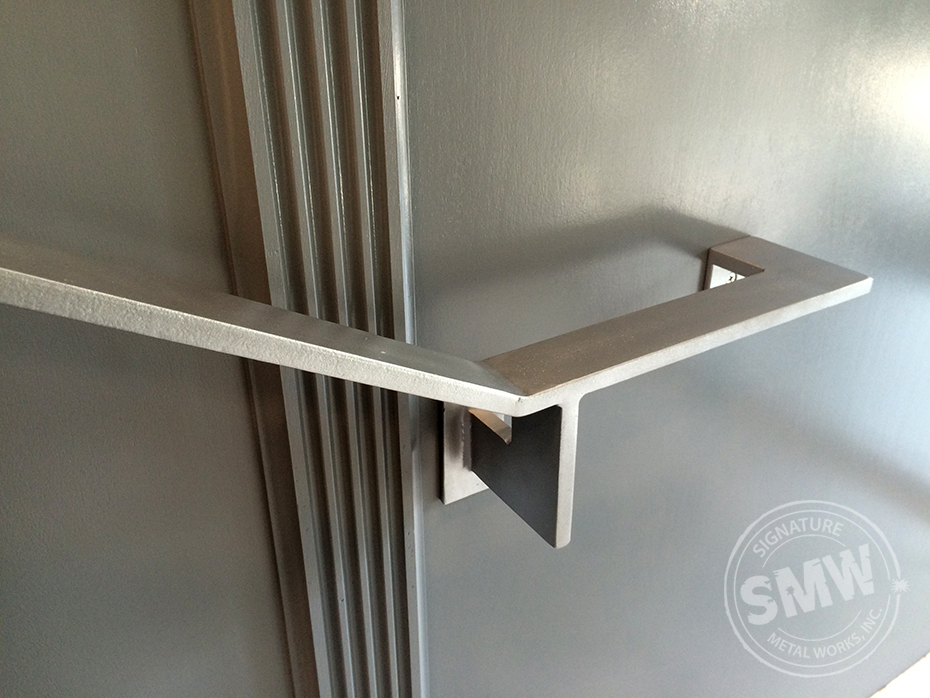 Flat bar wall mounted silver paint handrails for law office | Signature ...