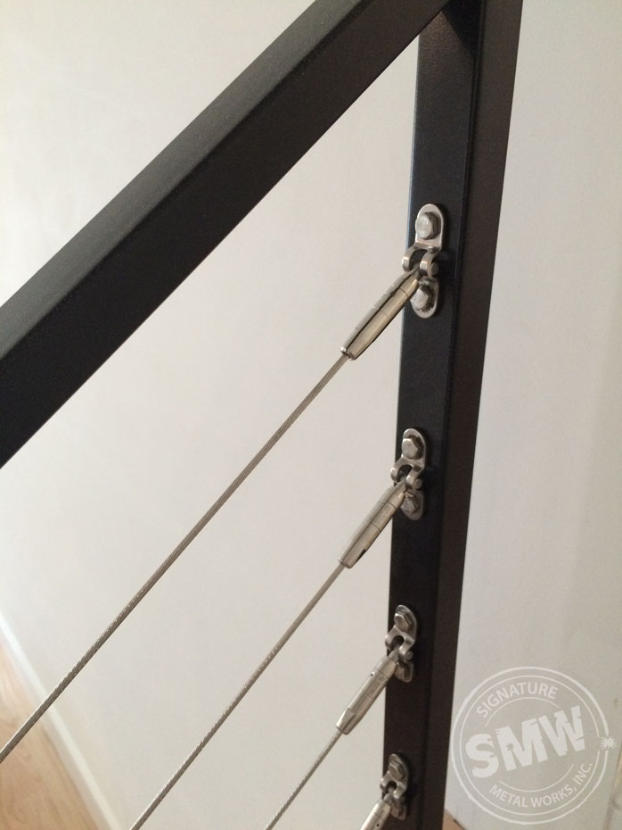 Modern cable railing for a Wilmette home | Signature Metal Works